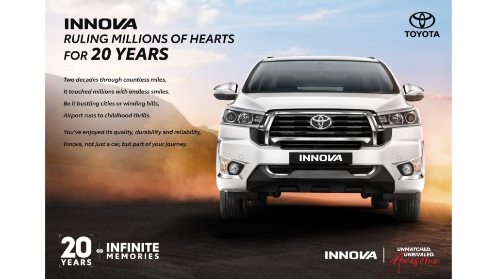 Toyota Innova Completes 20 Glorious Years in India, Trusted by 12 Lakh ...