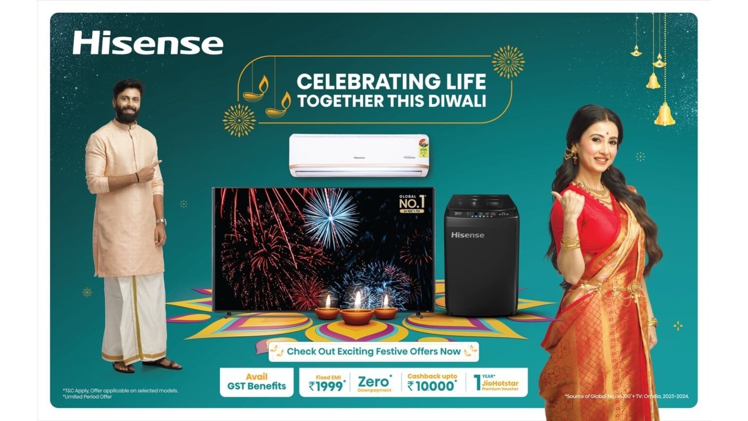Hisense India Premieres Diwali TVC Featuring Monami Ghosh and Ashwin ...