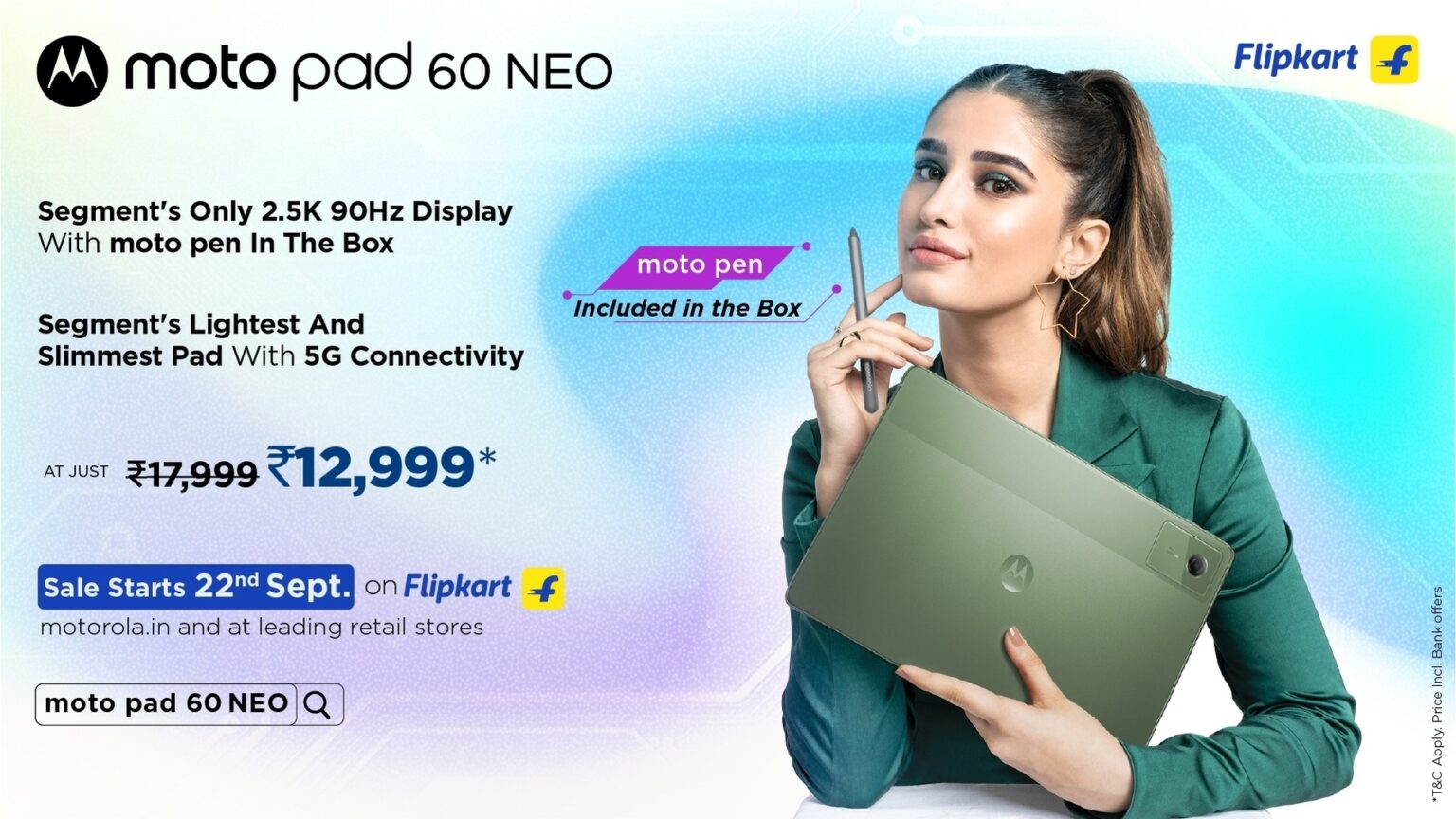 Motorola launches “moto pad 60 NEO” Segment’s slimmest & lightest 5G ...